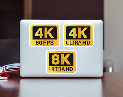 4K 60 FPS Ultra HD 8K Ultra HD Video Sticker Decals | eBay