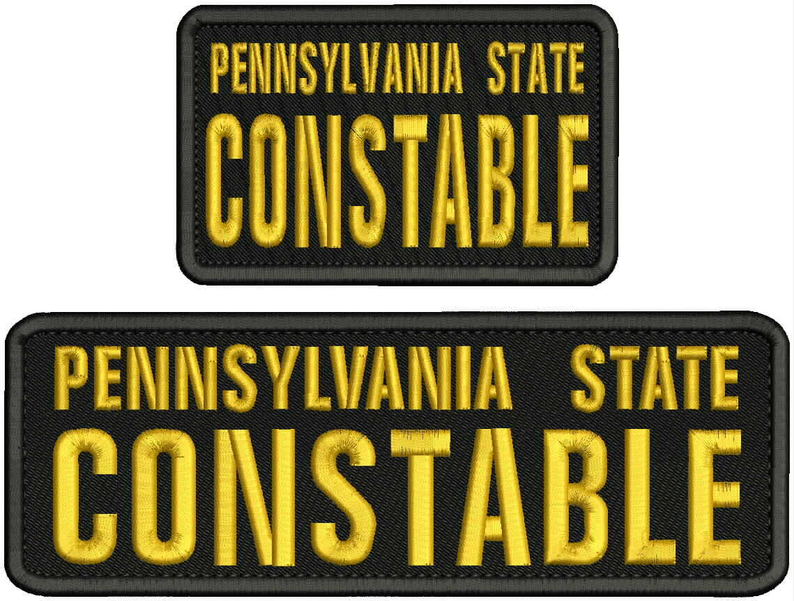 PA state constable embroidery patches 3X9 and 3x5 hook on back BLACK ...