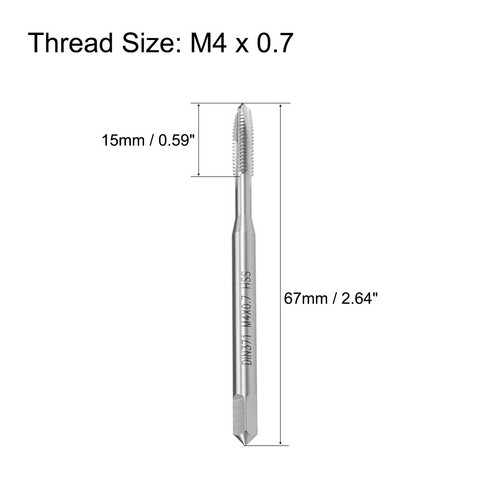M4 x 0.7 Spiral Point Threading Tap H2 Tolerance High Speed Steel ...