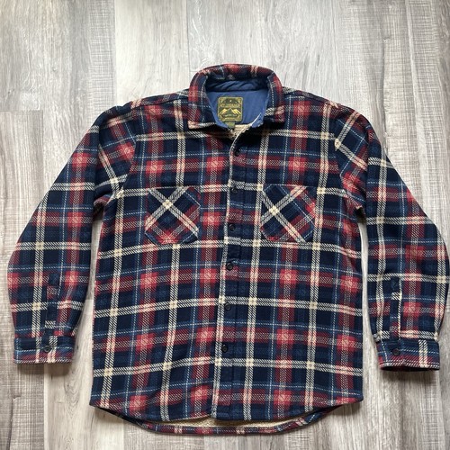 Anchorage Expedition Men's Large Shacket Sherpa Lined Red/Blue Flannel ...