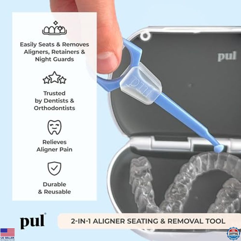 Aligner Care Kit - Case + 2-in-1 Tool for Invisalign, Retainers, Night ...