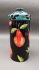 Droll Designs Hand Painted Pear Fruit Art Pottery Large Lidded Jar ...