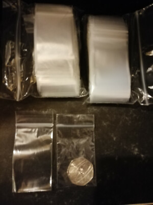 100 TOP QUALITY Small COIN Clear Plastic Bags SELF SEAL GRIP Resealable ...