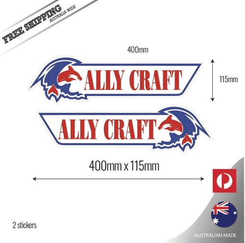 Ally Craft 400mm stickers x2 port & starboard decals fishing boat ...