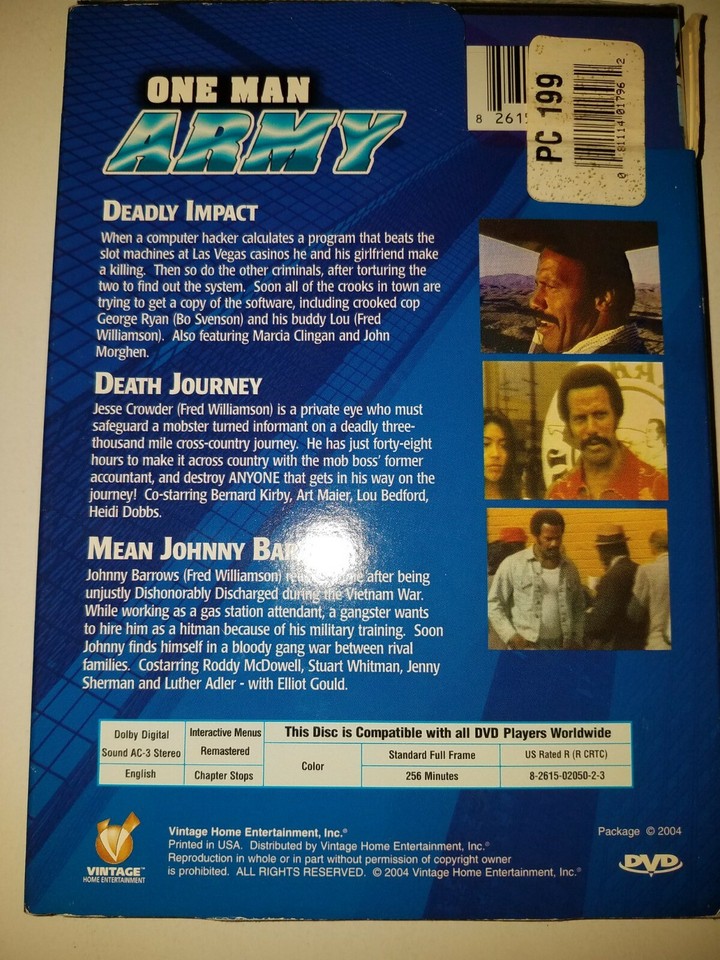 Vintage Movie Classics: One Man Army (DVD, 2004), Fred Williamson ...