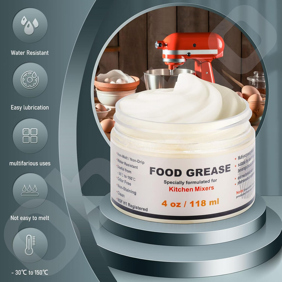 4Oz Food Grade Grease for Kitchenaid Stand Mixer with Gaskets, Extend ...