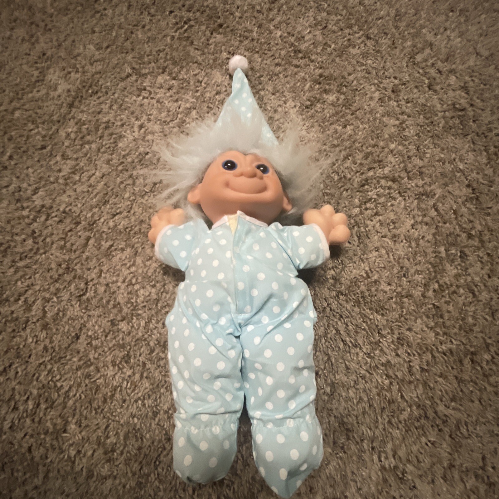Vintage Russ Berrie 11'' Baby Plush Troll Doll With Light Blue Hair ...
