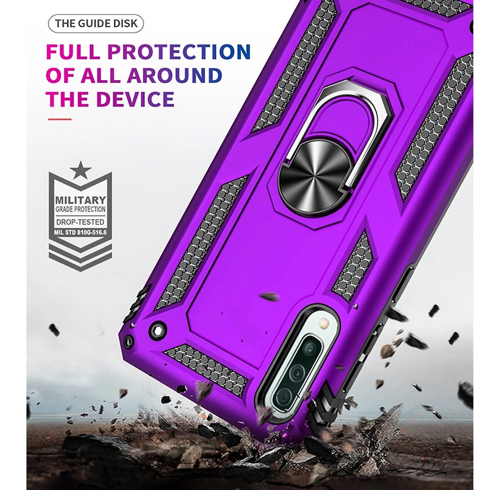 For Samsung Galaxy A20 A50 Phone Case Cover Kickstand + Tempered Glass ...