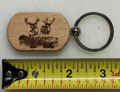 key chain (Wooden) Laser Engraved Mule Deer double-sided | eBay