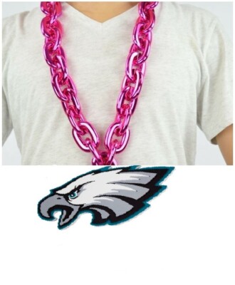 New NFL Philadelphia EAGLES HEAD PINK BIG Fan Chain Necklace 3D Foam | eBay