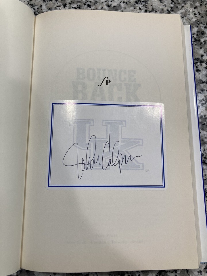 John Calipari Auto Signed “Bounce Back” Book w/COA Kentucky Basketball ...