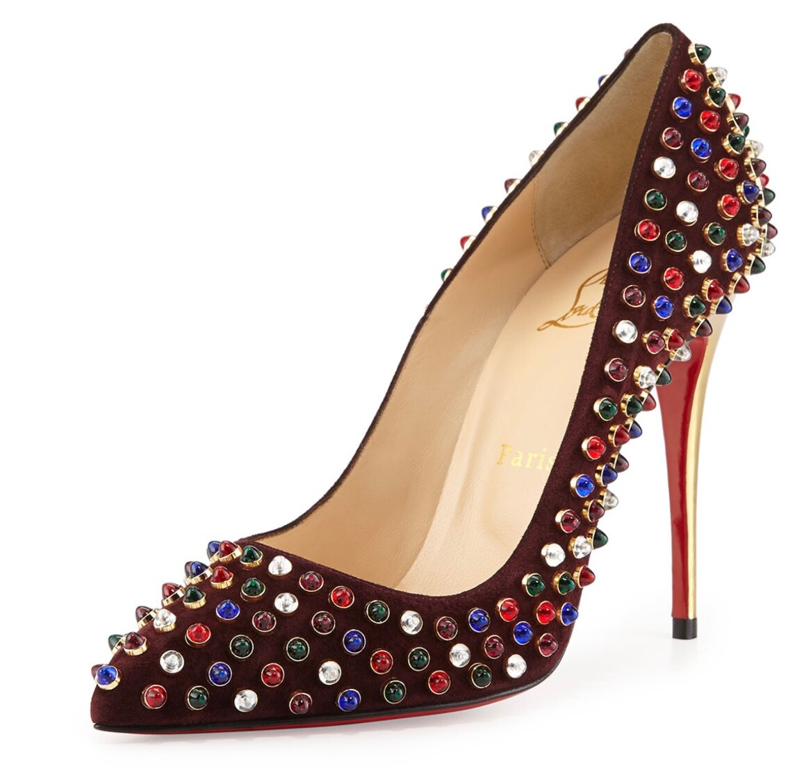 Christian Louboutin Red bottoms Rare Studded Suede Mu… - Gem