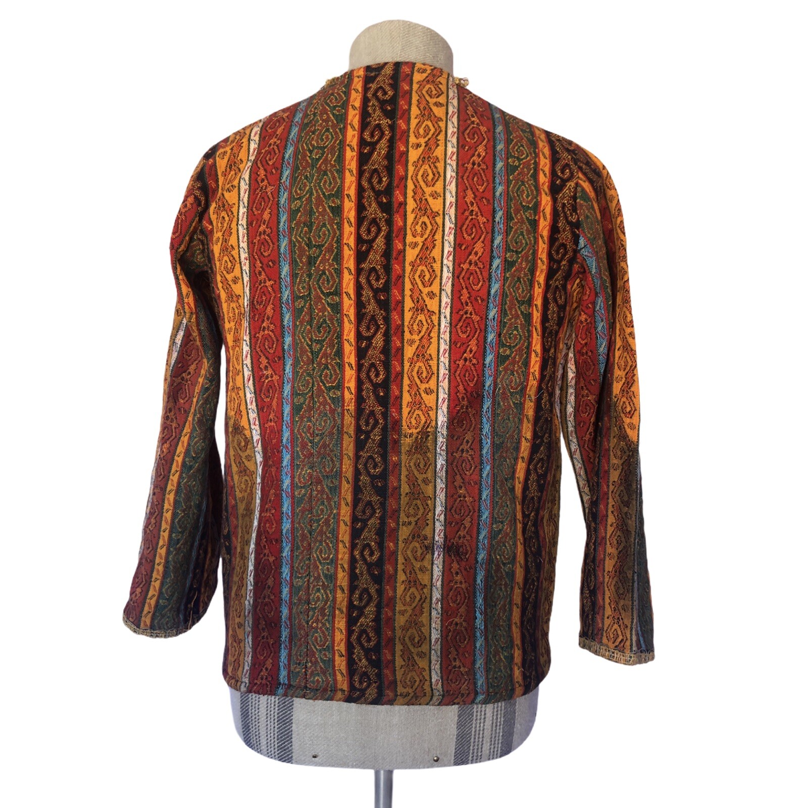 Vintage sweater Turkish Hand Knit Mercerized COTTON Multi Color Tunic ...