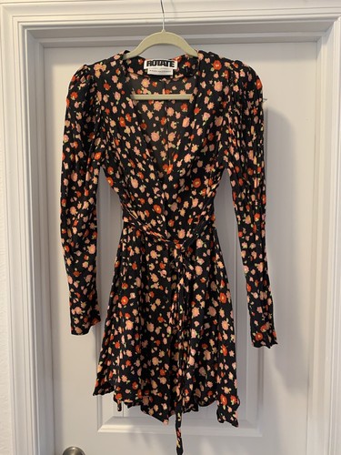 Rotate Birger Christensen Black Pink & Red Floral "Emma" Dress, Size 8 ...