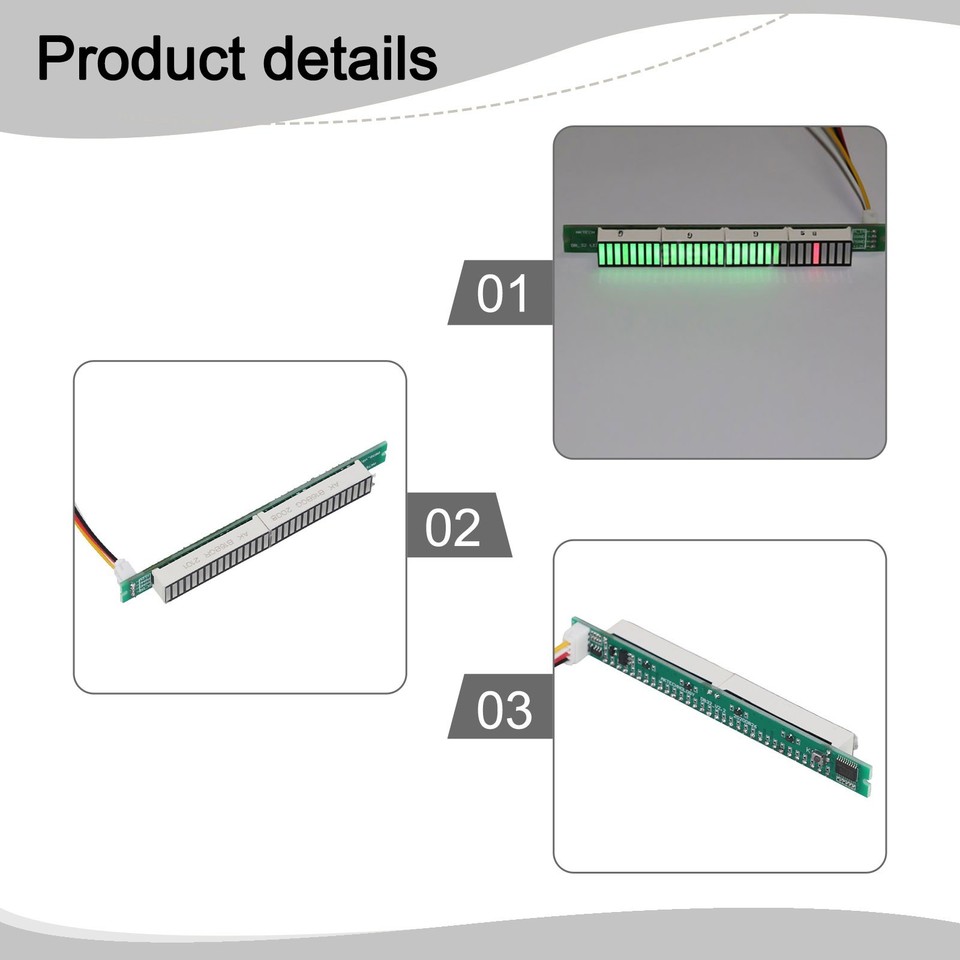 32 Level Indicator 32 Liquid LED Bars 4Pin Cable Audio Display Analyzer ...