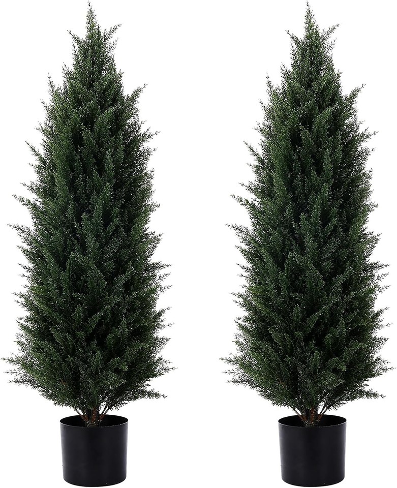 4Ft Artificial Christmas Tree, Fake Snow Pine Cone Tree, Fake Evergreen ...