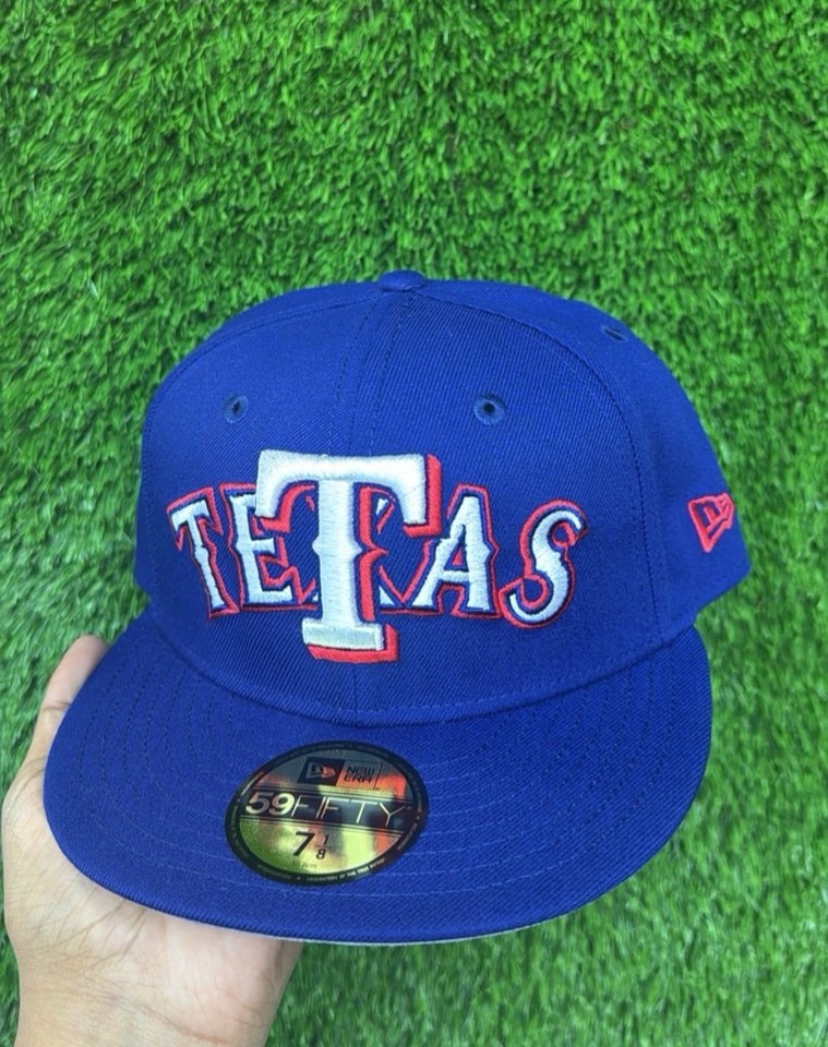 Brand New! Texas "TETAS" Rangers New Era Overlap Hat RARE!!! 7 1/8 ...