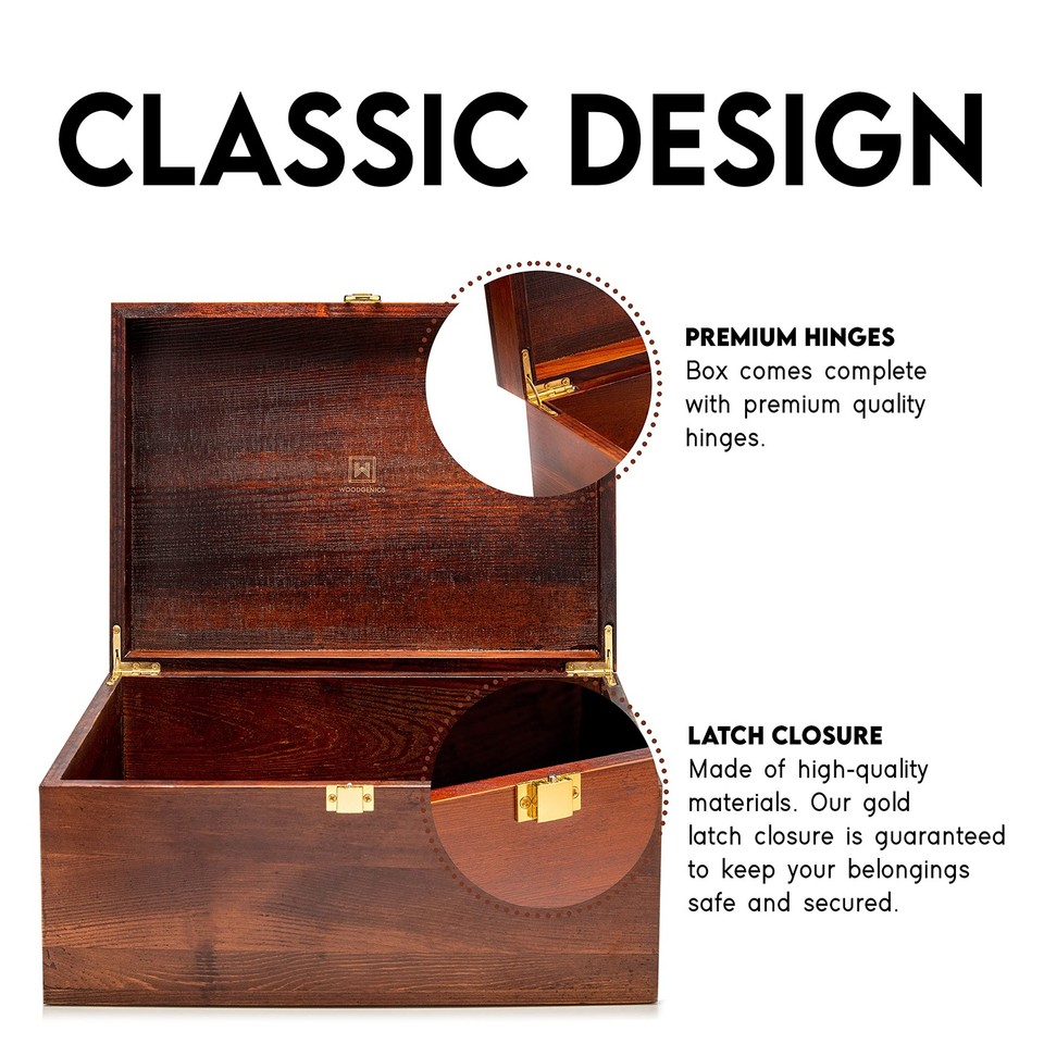 Wooden Gift Boxes - Large Memory Box For Keepsakes, Decorative Boxes ...