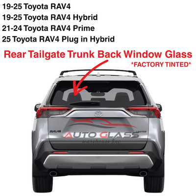 Fits 19-25 Toyota RAV4/RAV4 Prime/Hybrid/Plug-in Back Window Glass ...