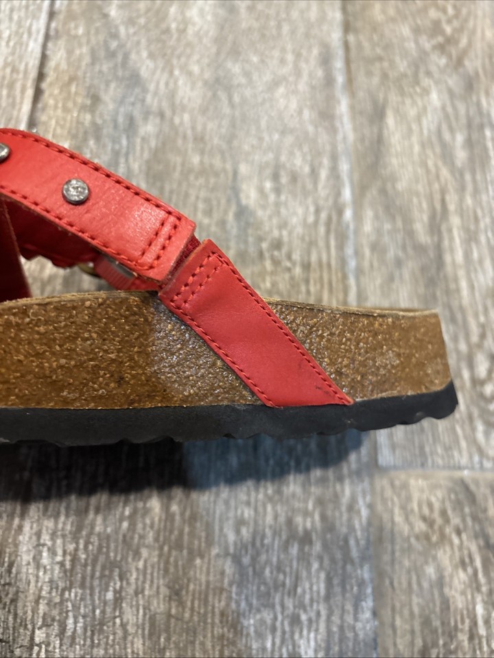 Betula Licensed By Birkenstock Red Rhinestone Sandals Size 39 Narrow | eBay