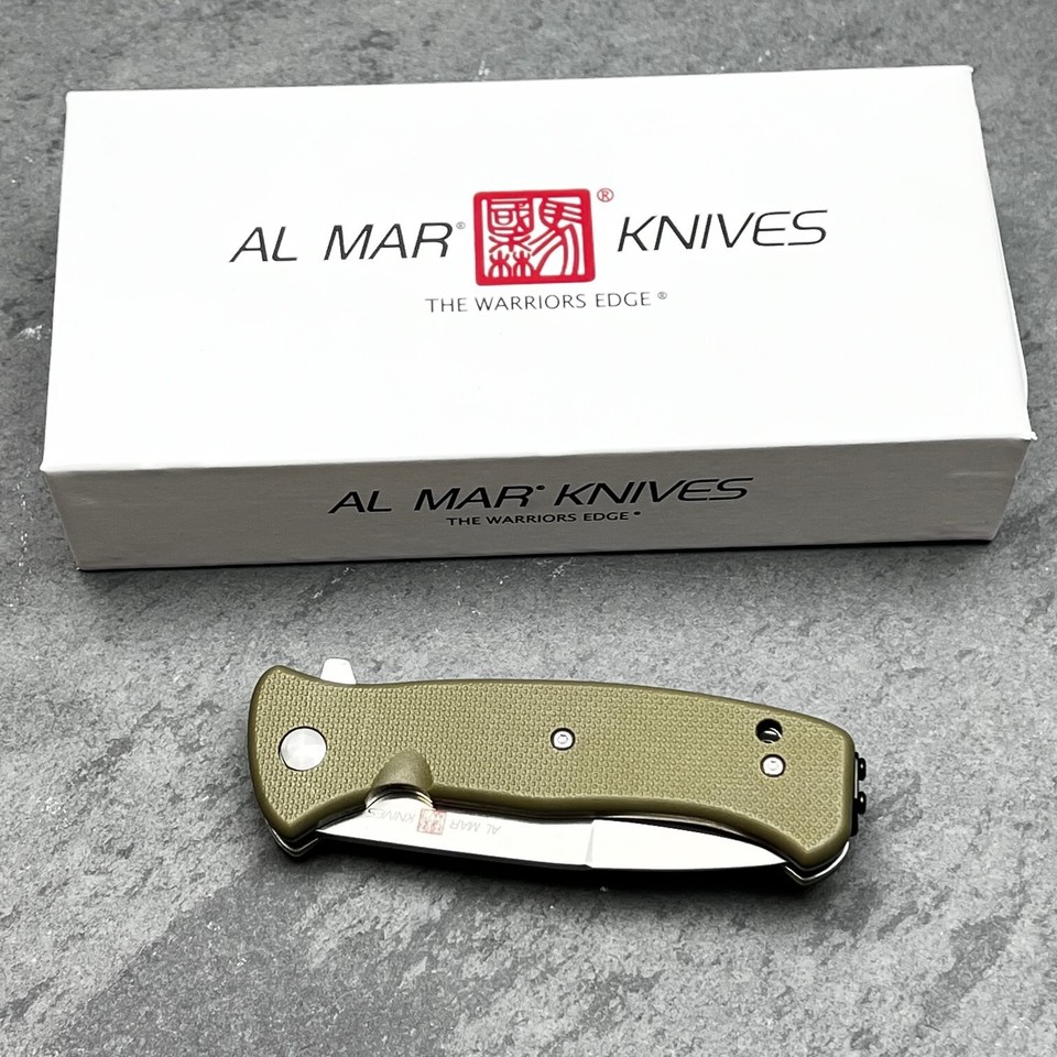 AL MAR Mini SERE 2020 Assisted Open Flipper Green G10 EDC Folding ...