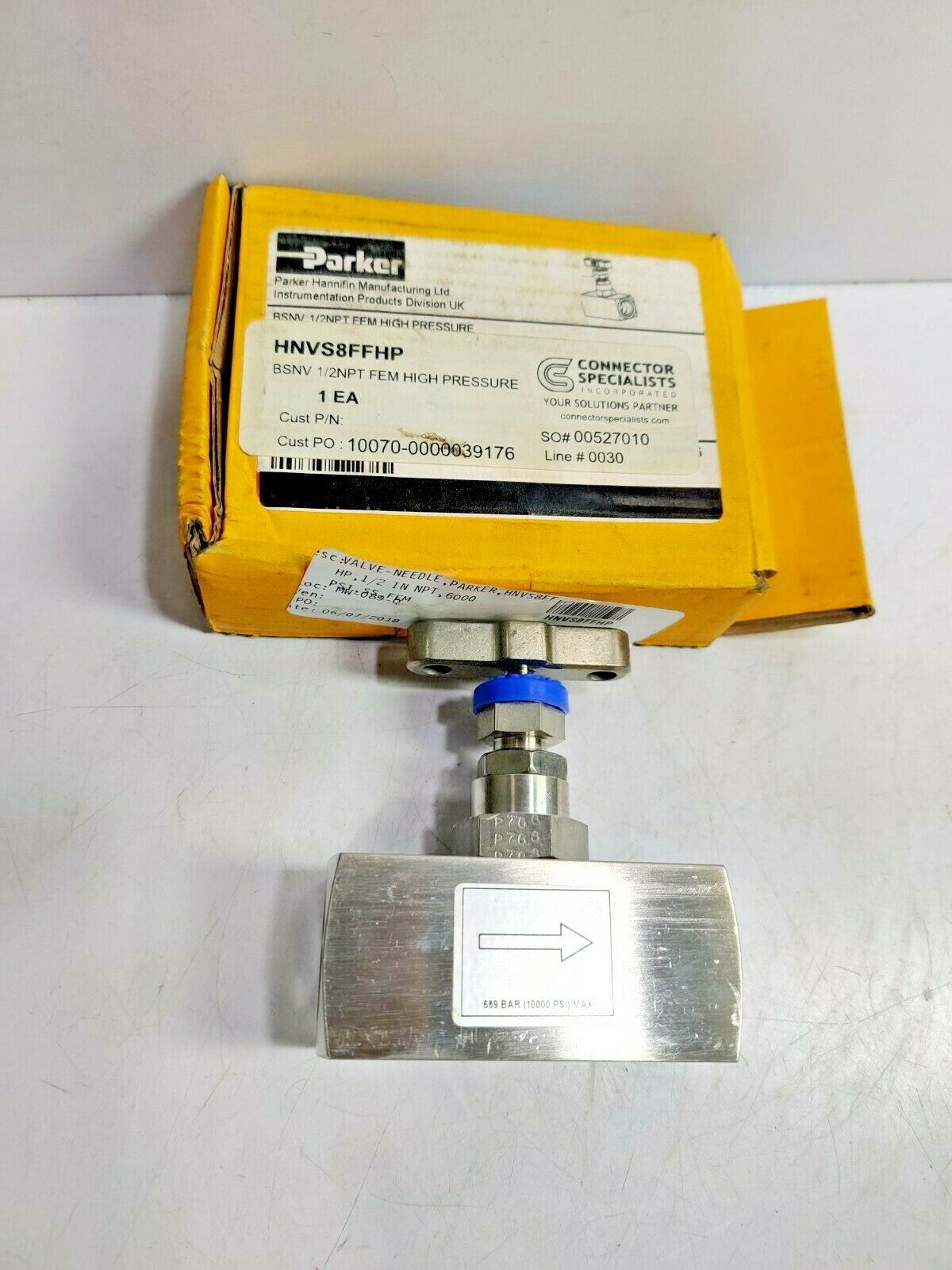 Parker HNVS8FFHP 316SS PTFE Model A1 1/2" NPT Needle valve Parker ...