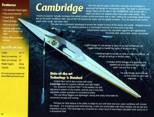 Cambridge Racer Shell Rowing sculling Boat by Little River Marine | eBay