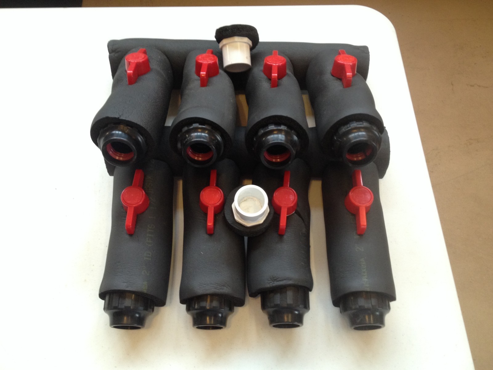 Geothermal Heat Pump HDPE 1" Pipe 4 Loop Circuit Manifold Header 1-1/4 ...