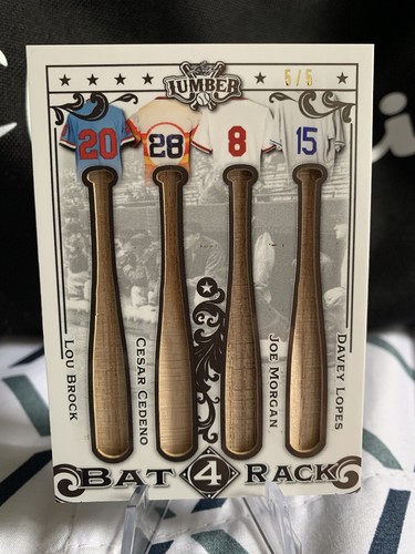 Leaf lumber 4 bat rack #5/5 Davey Lopez Joe Morgan Cesar Cedeno Lou ...