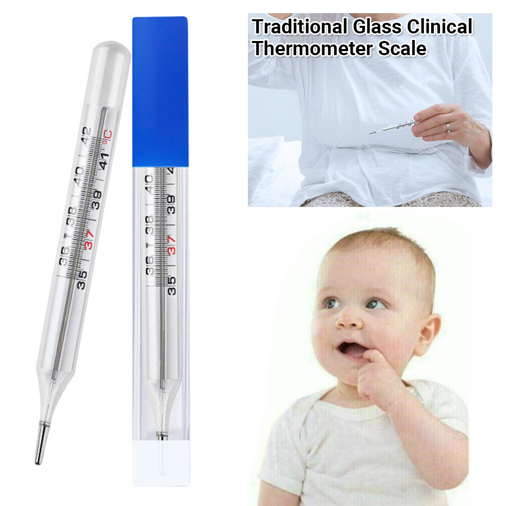 Glass Temperature Thermometer Medical Kids Adults Clinical Accuracy ...