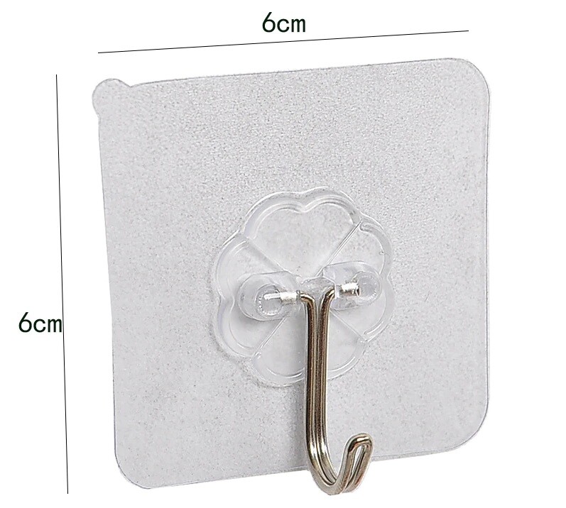 1-20 Hooks Self Adhesive Strong Sticky Heavy Duty Wall Seamless ...