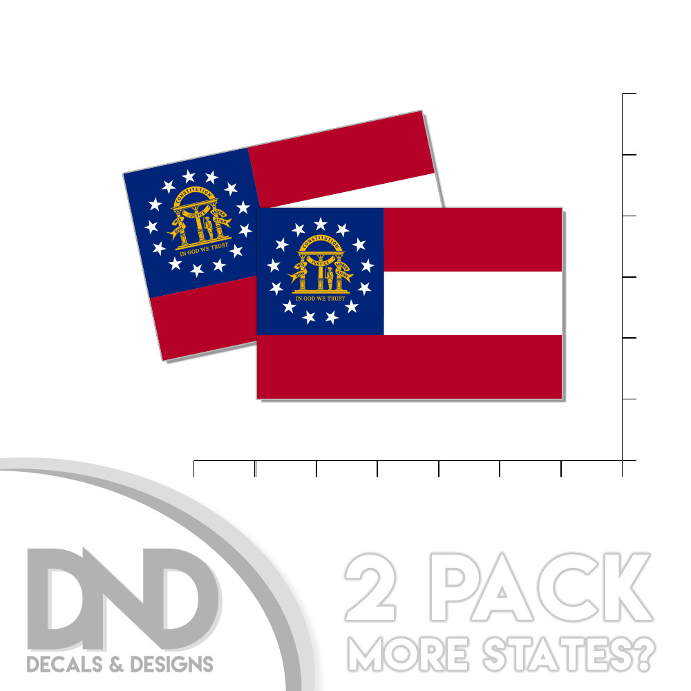 Georgia State Flag Sticker Decal Bumper GA Georgian State 2 Pack 5in | eBay