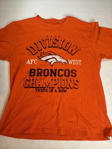 NFL Denver Broncos 2013 Division Champions 3 In A Row Shirt Adult Size ...