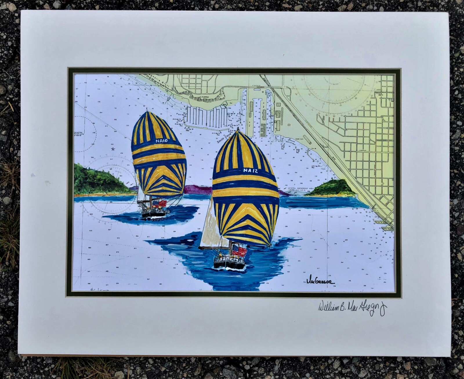 US Naval Academy Sailing Center 44s Sloops art print cadet graduation ...