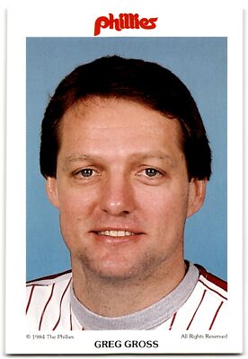 1984 Tastykake Philadelphia Phillies Team Issue Photo Card Greg Gross ...