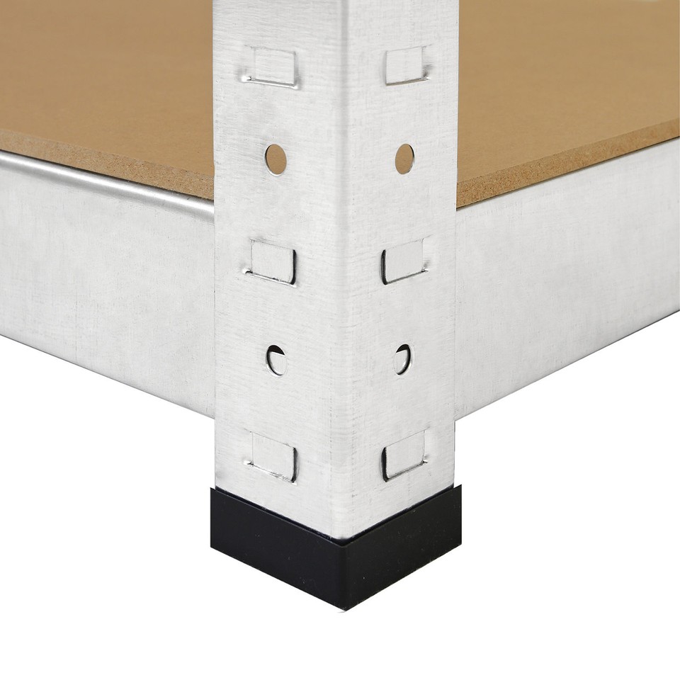 5 Bay Galvanised Corner Shelving/Racking Unit Garage & 5 Storage Racks ...