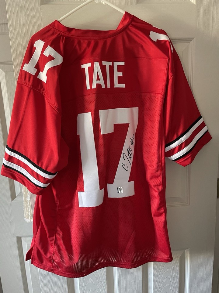 Carnell Tate Autographed Ohio State Buckeyes Red Jersey | eBay