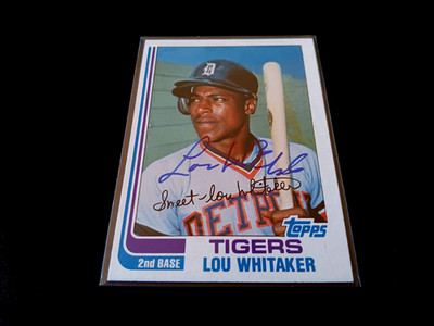Lou Whitaker Autographed 1982 Topps Baseball Detroit Tigers Card 39 ...
