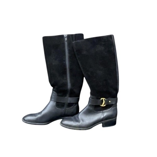 Ralph Lauren Micah Black Suede Leather Riding Boots 7.5 | eBay