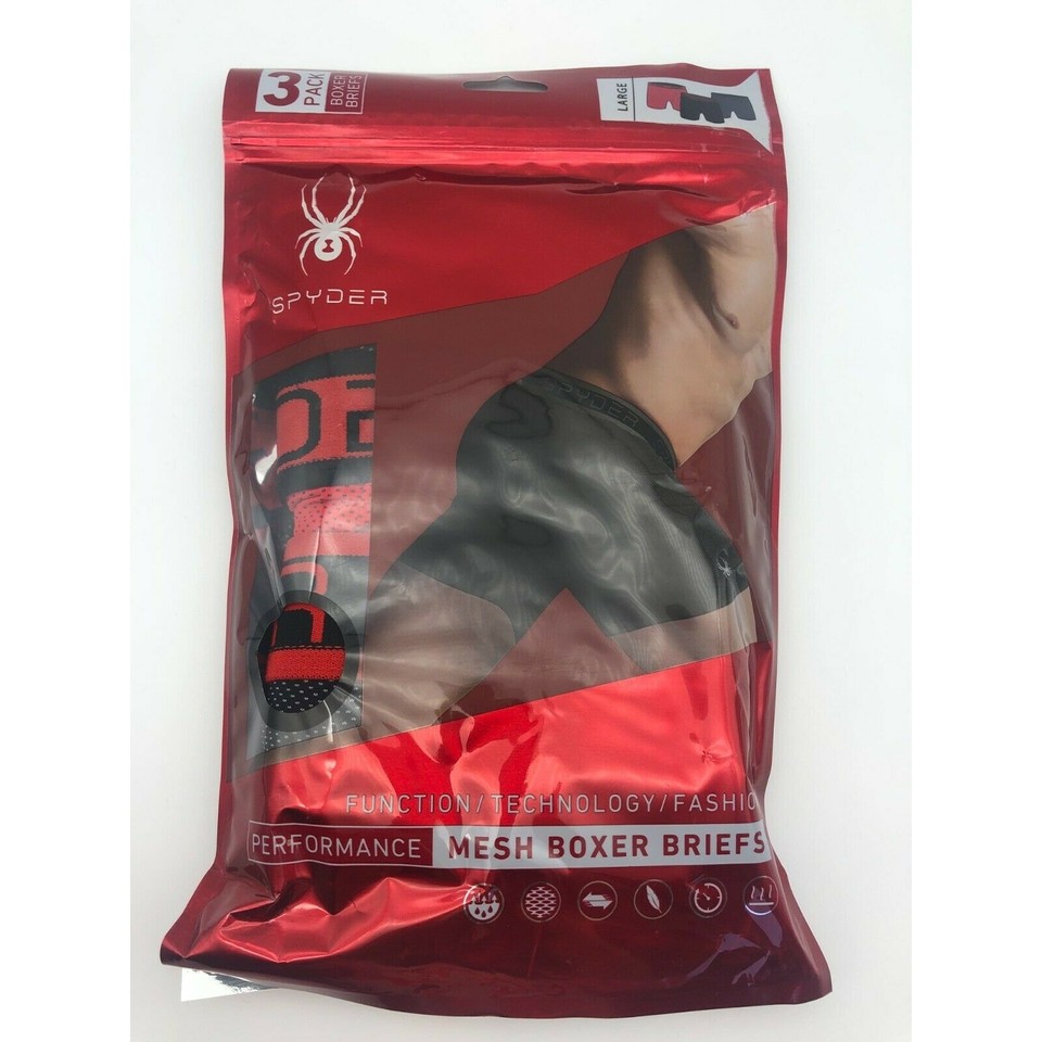 Spyder Performance Mesh Men's Boxer Briefs 3 Pack Size XL | eBay
