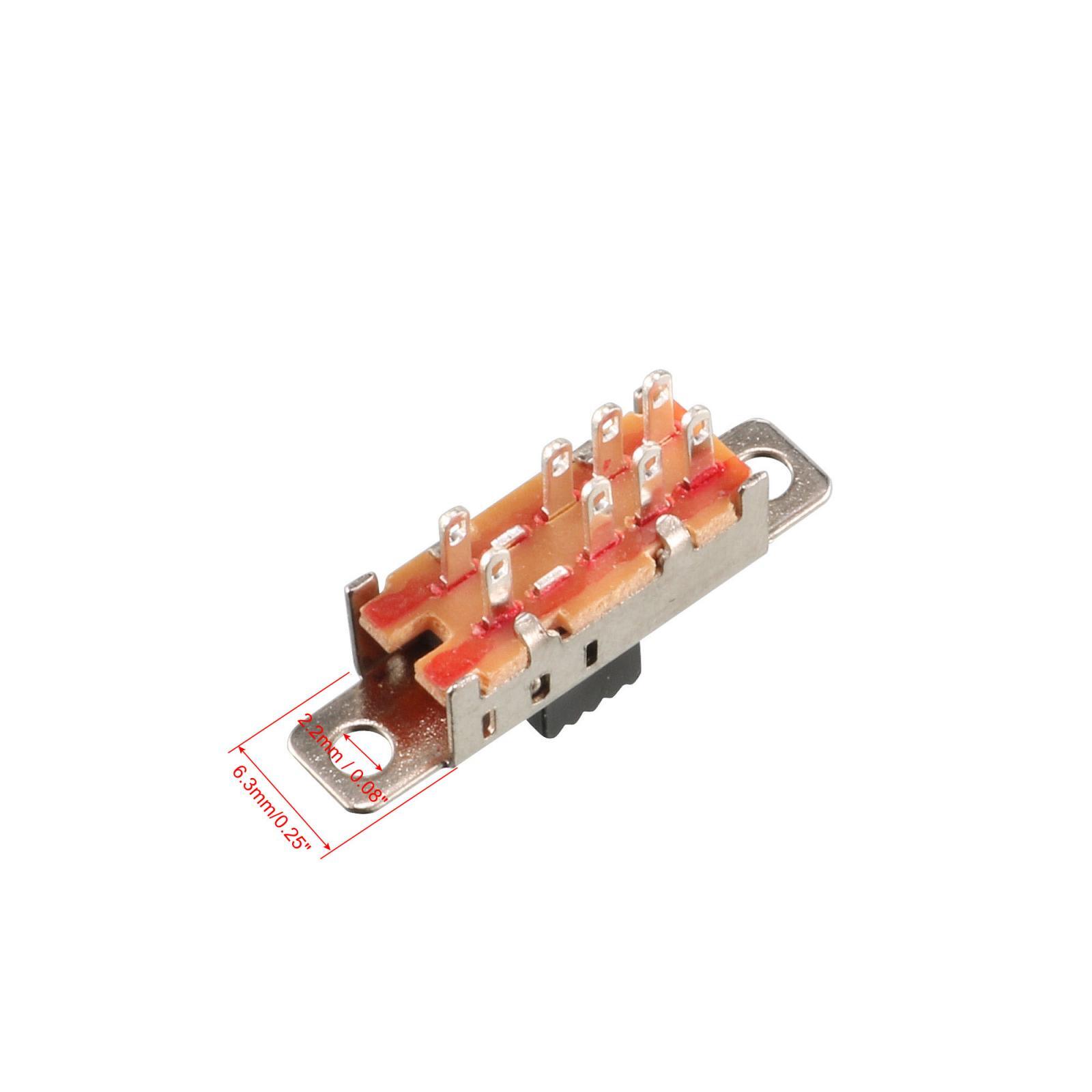 5pcs On/On/On 3 Position DP3T 2P3T Panel Miniature Slide Switch 8 Pin ...