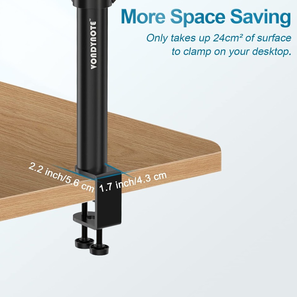 Set of 2 Studio Monitor Stands Desk Clamp Desktop Speaker Stands with ...
