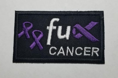 Fux Cancer Awareness Ribbon Embroidered purple Patch approx 1.75x3" | eBay