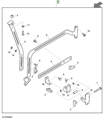 Genuine John Deere Accessory Bracket Kit BL15042 6105R 6110R 6115R ...