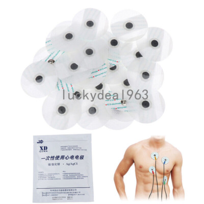 50pc Disposable Electrodes Pads for Portable ECG EKG Heart Monitor Home ...