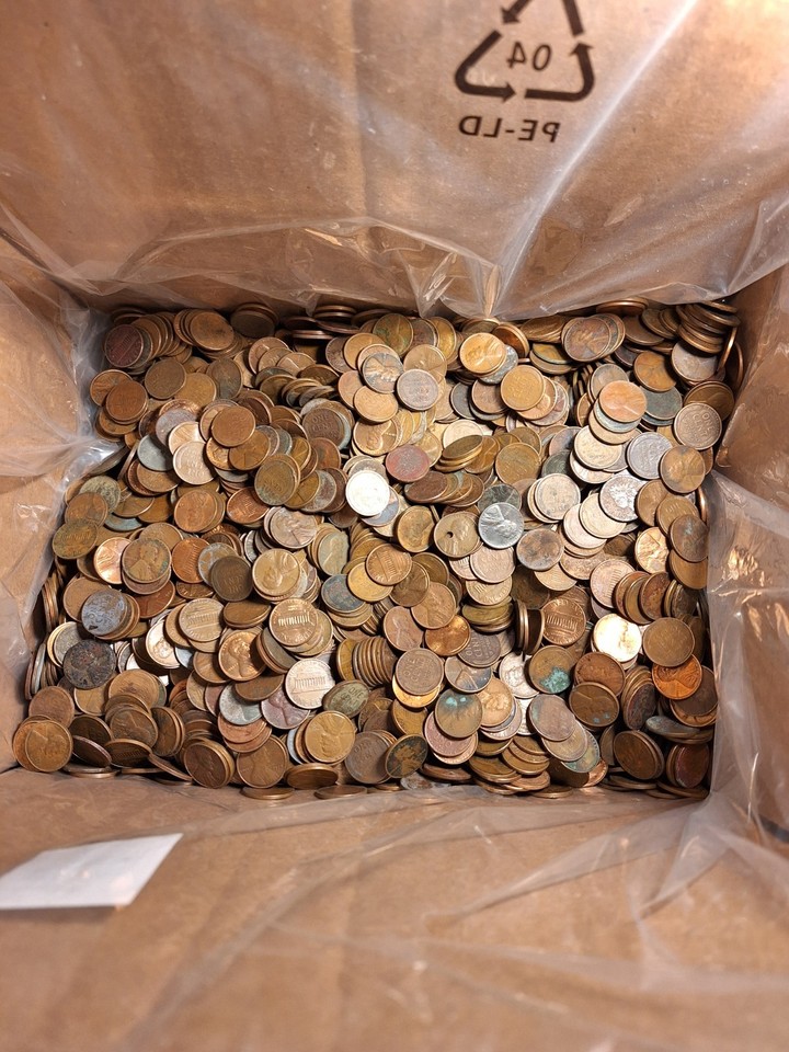 500 Mixed Lot Bulk US Pennies Wheat 1943 Steel Cull Indian Head ...