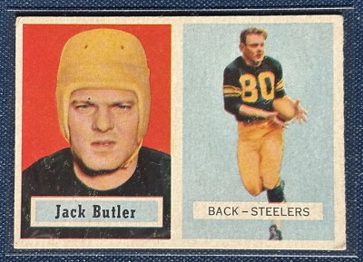 1957 Topps JACK BUTLER RC ROOKIE # 15 VG+ Steelers, Hall of Fame ...