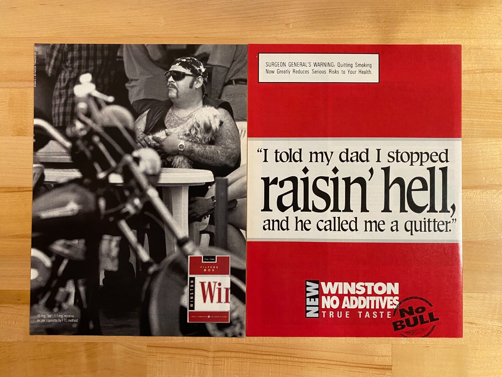 1998 Original 2 Pg Ad Winston Told Dad I Stopped Raisin Hell, Called Me ...