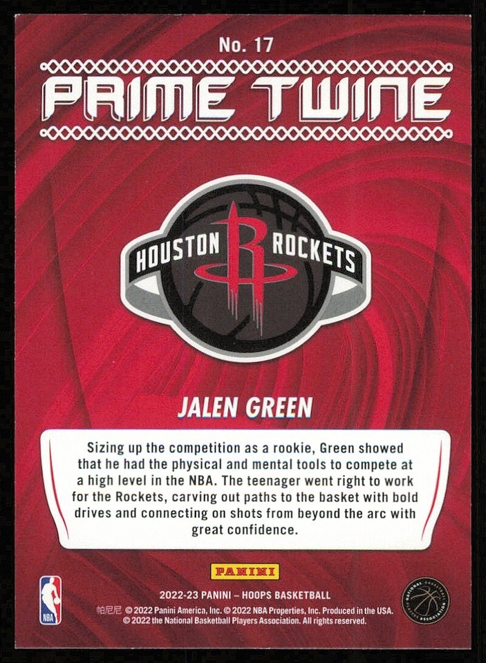 2021-22 Hoops Prime Twine Jalen Green Houston Rockets #17 | eBay