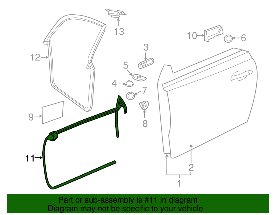 Genuine Volkswagen Door Weather-Strip 5C5-837-479-G-5AP | eBay